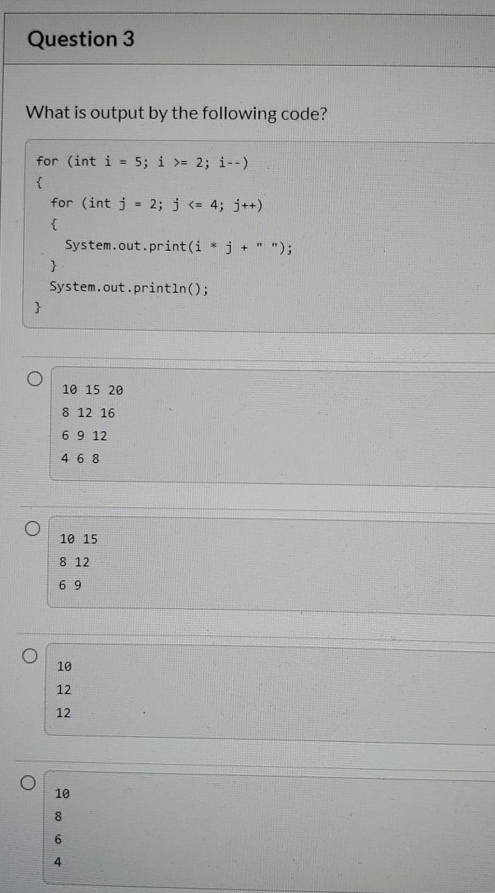 Solved Question 1 What is output by the following code? int | Chegg.com