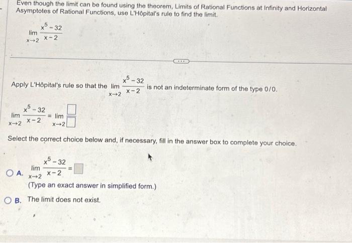 Solved Even though the limit can be found using the theorem, | Chegg.com