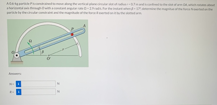 Solved A 0.6-kg particle Pis constrained to move along the | Chegg.com