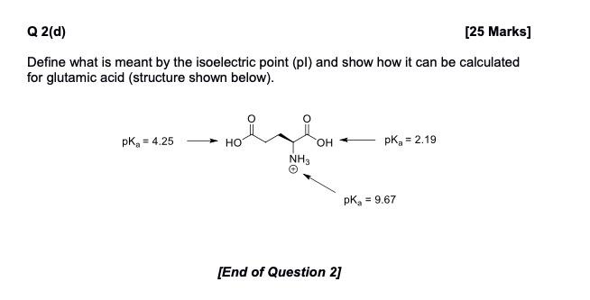 Solved Define what is meant by the isoelectric point (pI) | Chegg.com
