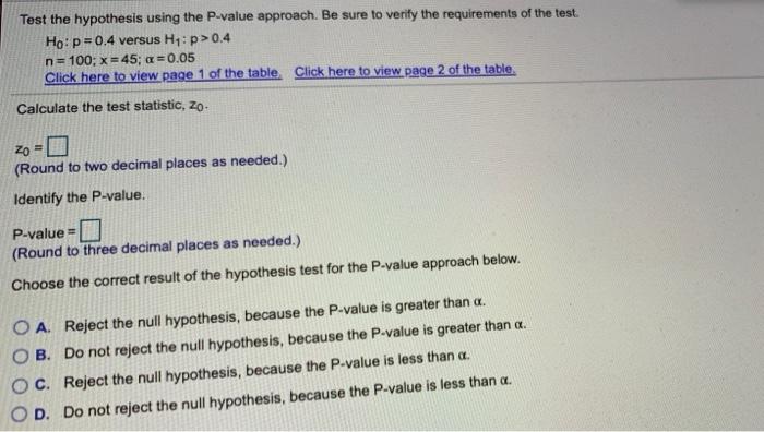 Solved Test the hypothesis using the P-value approach. Be | Chegg.com