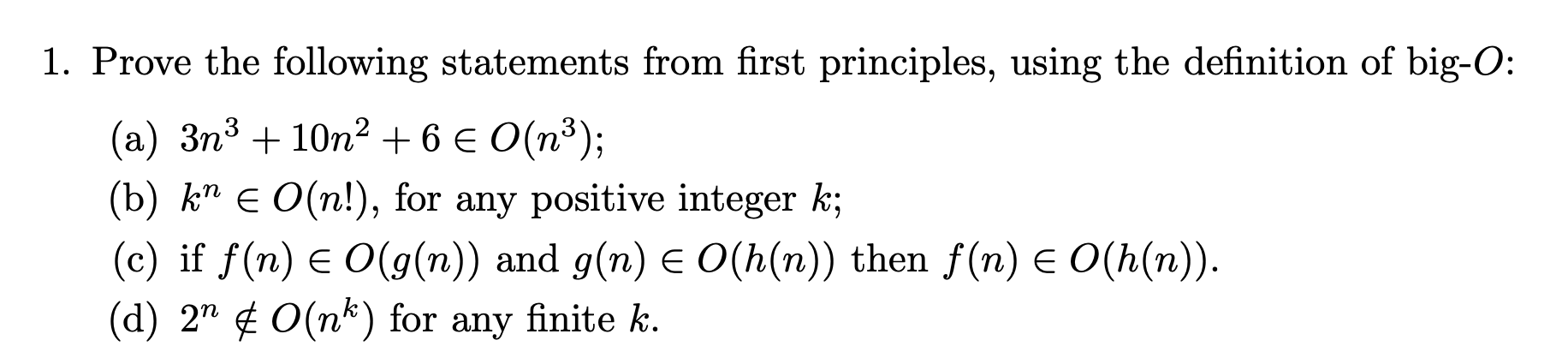 1. ﻿Prove the following statements from first | Chegg.com