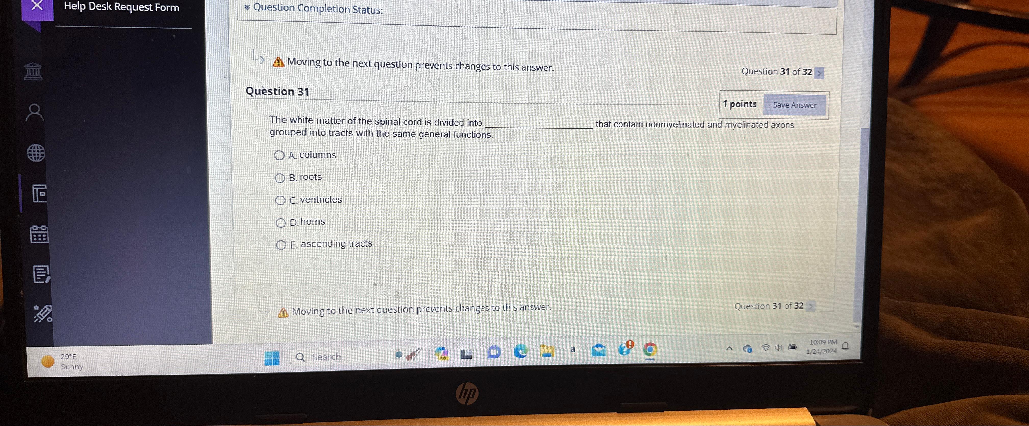 Solved Help Desk Request FormQuestion Completion Status:→ ﻿A | Chegg.com