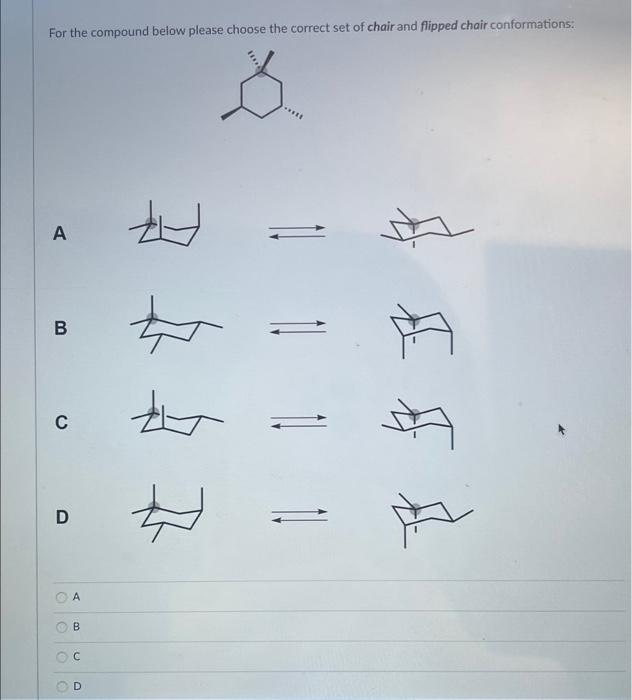 Solved For the compound below please choose the correct set | Chegg.com