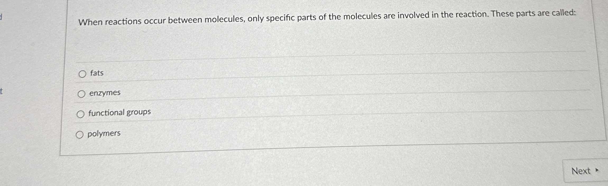 Solved When reactions occur between molecules, only specific | Chegg.com