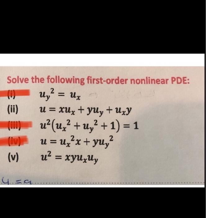 Solved Solve the following first-order nonlinear PDE: uy? = | Chegg.com