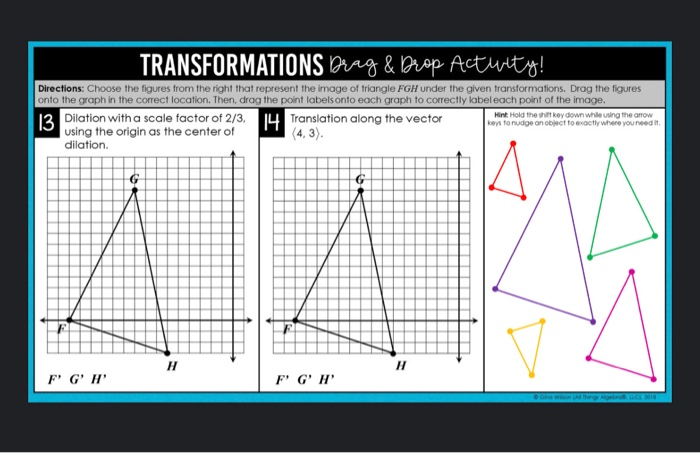 Solved TRANSFORMATIONS Drag & Drop Actuity! Directions: | Chegg.com