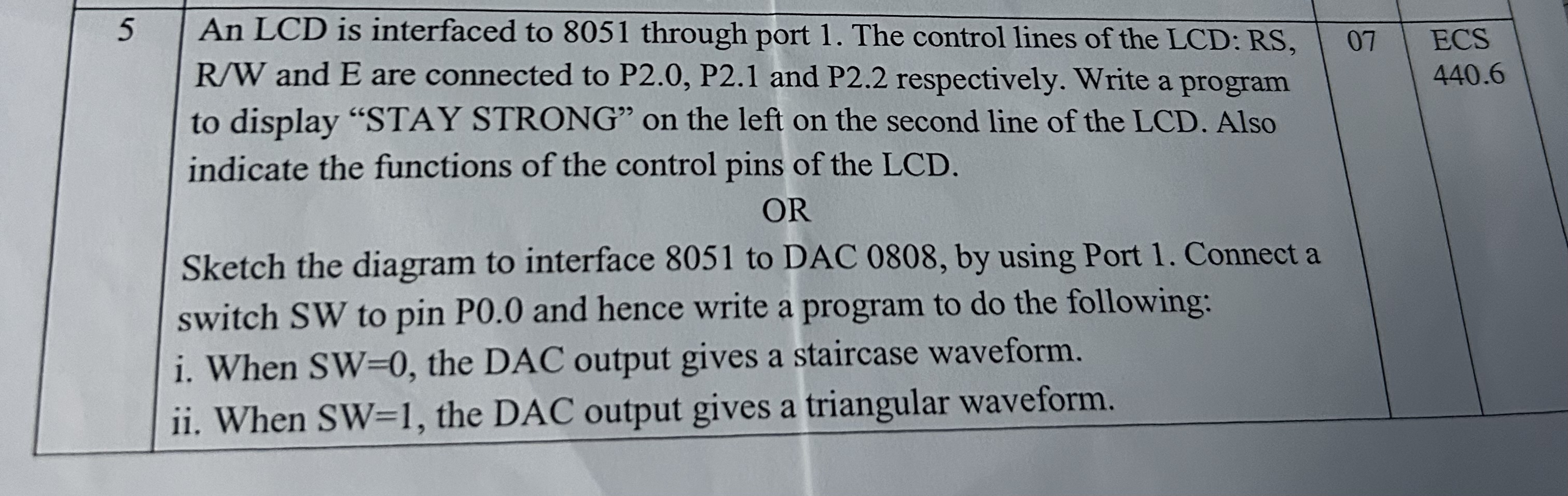 Solved An LCD is interfaced to 8051 ﻿through port 1. ﻿The | Chegg.com