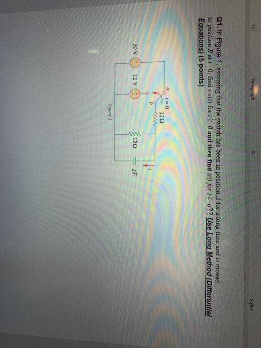 Solved Paragraph Styles Q1. In Figure 1, assuming that the | Chegg.com
