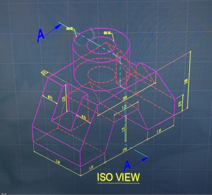 Solved 0400 A 02.00 300 35 10 231 19 ISO VIEW | Chegg.com