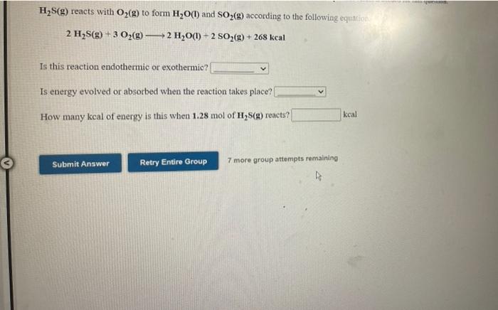 Solved H2S(g) reacts with O2(g) to form H2O(l) and SO2(9) | Chegg.com