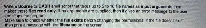 Solved Write a Bourne or BASH shell script that takes up to | Chegg.com