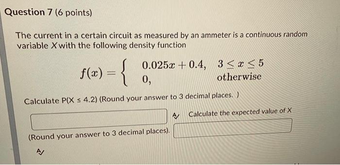 Solved Question 7 (6 points) The current in a certain | Chegg.com Solved Question 7 (6 points) The current in a certain | Chegg.com