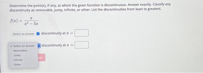 Solved Determine the point(s), if any, at which the given | Chegg.com