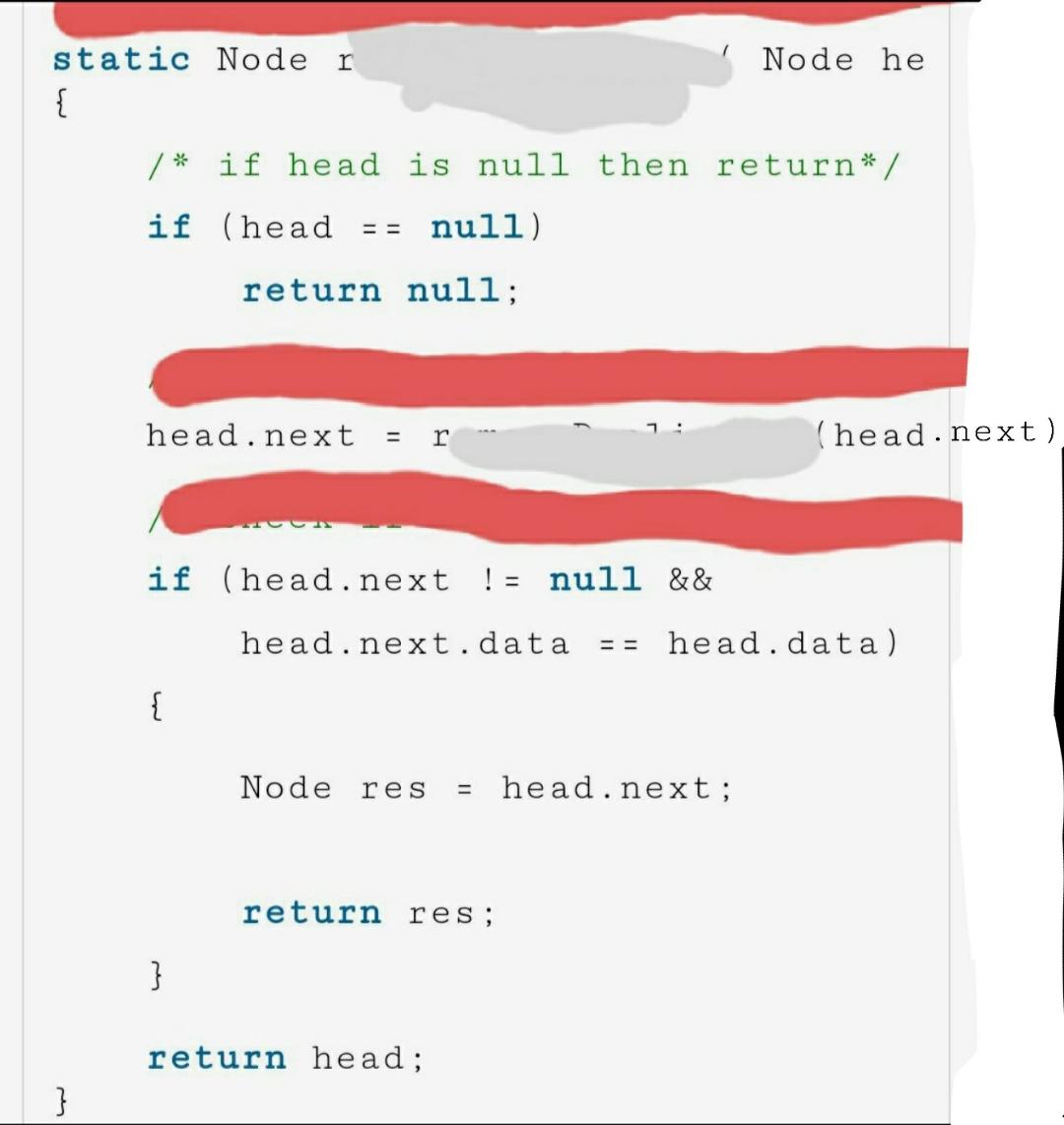 Solved static Node rNode he{/* ﻿if head is null then | Chegg.com