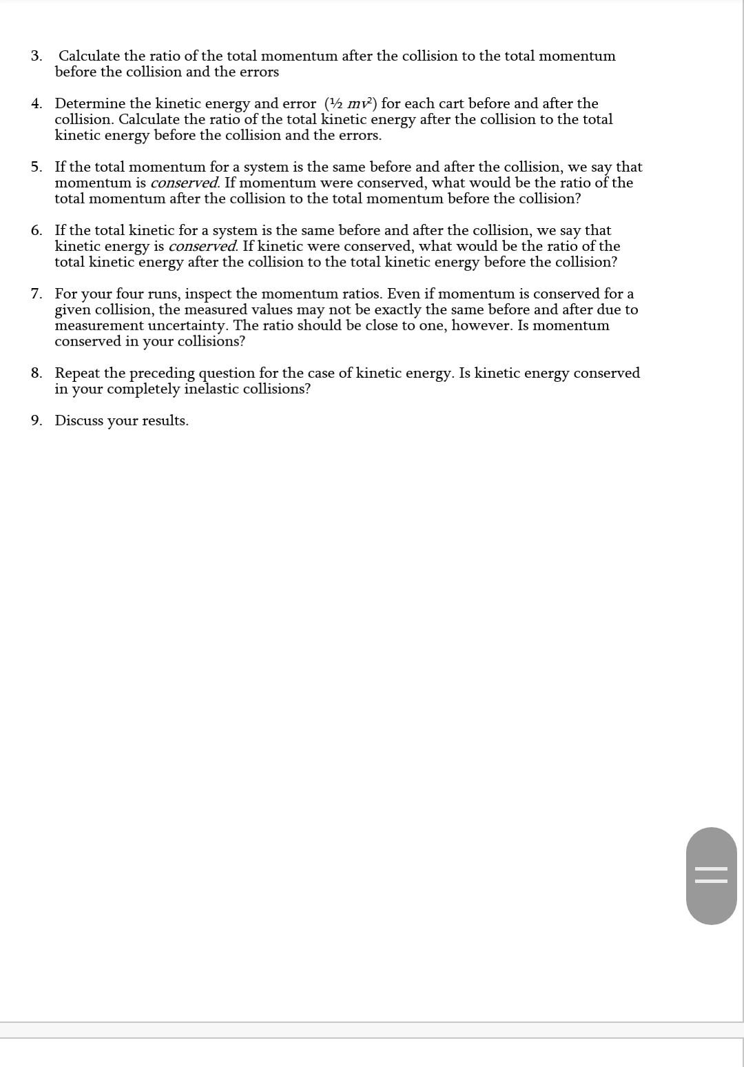 Solved Lab 4 Momentum, Energy and Collisions AIM • Observe | Chegg.com