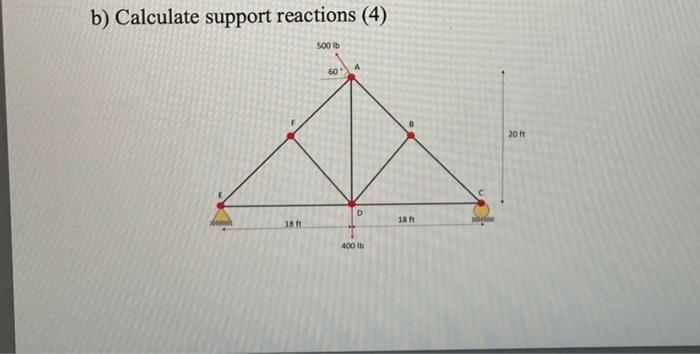 Solved b) Calculate support reactions (4) | Chegg.com