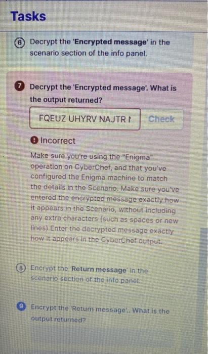 Solved (6) Decrypt the 'Encrypted message' in the scenario | Chegg.com