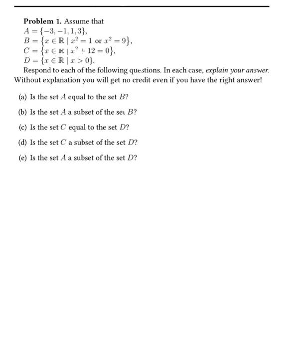 Solved Problem 1 Assume That A −3−113 B X∈r∣x21 Or 6349