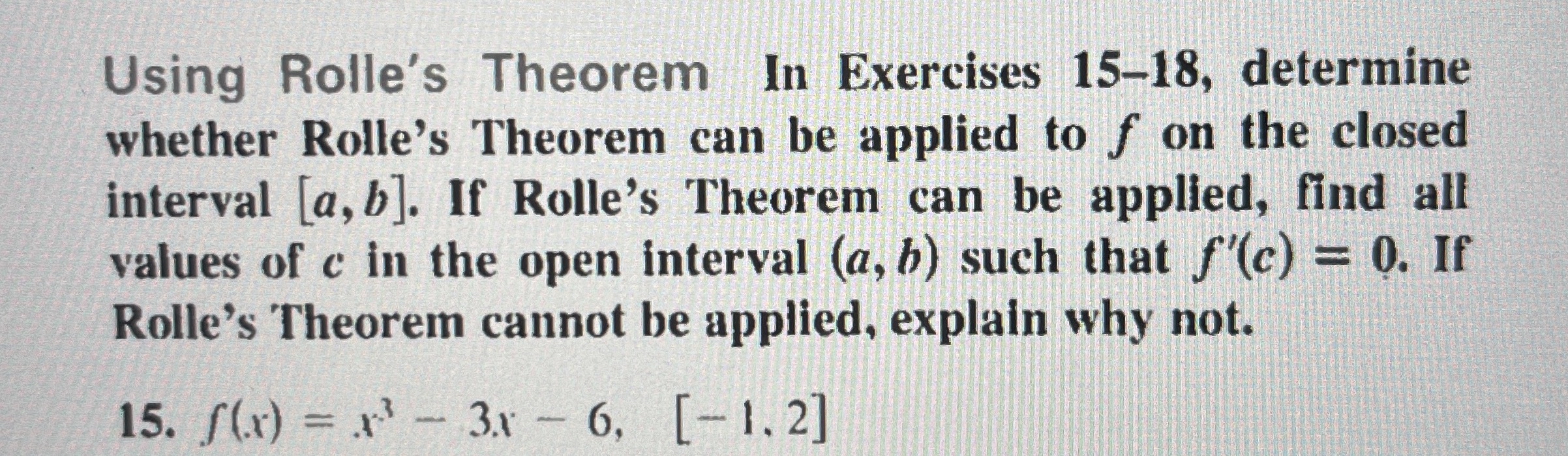 Using Rolle's Theorem In Exercises 15-18, ﻿determine | Chegg.com