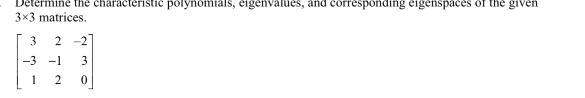 Solved Determine The Characteristic Polynomials