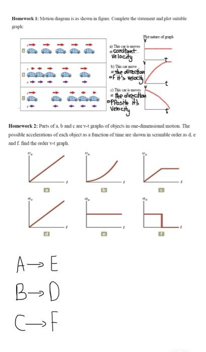 Solved Homework 1: Motion diagram is as shown in figure. | Chegg.com