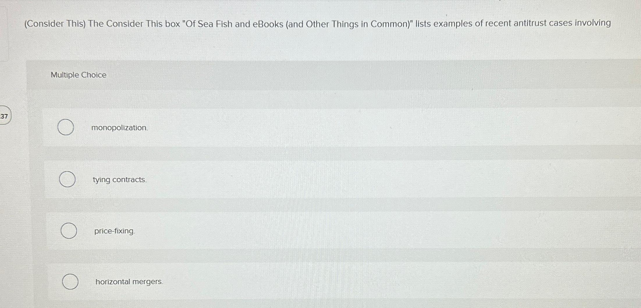 Solved (Consider This) ﻿The Consider This box "Of Sea Fish | Chegg.com