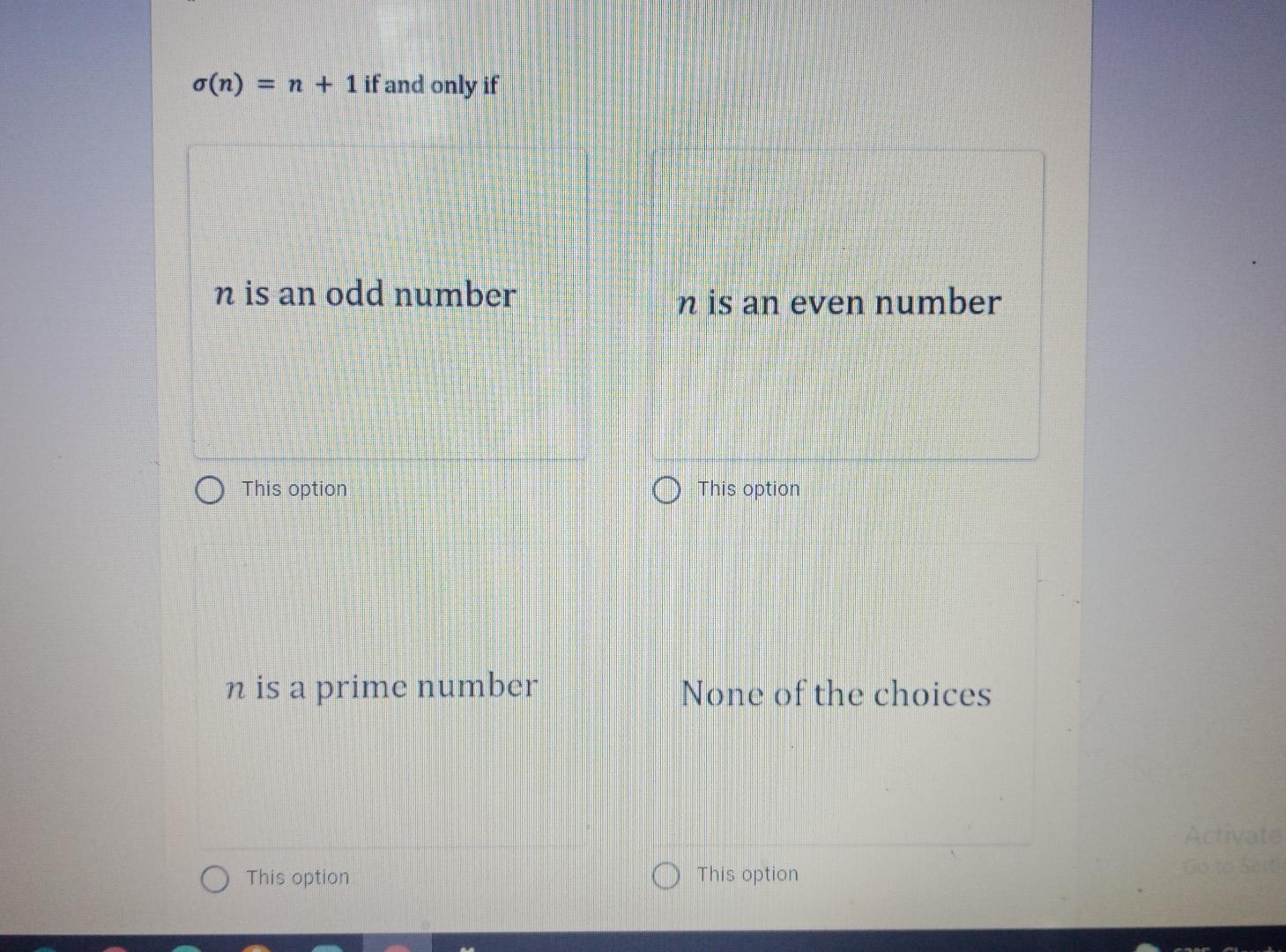 Solved o(n) = n + 1 if and only if n is an odd number n is | Chegg.com