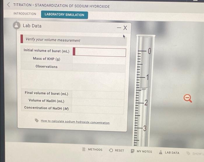 Solved TITRATION STANDARDIZATION OF SODIUM HYDROXIDE | Chegg.com