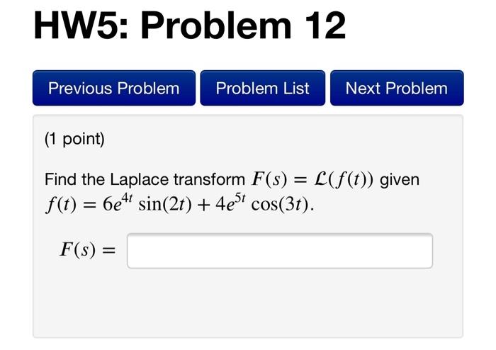 Solved HW5: Problem 12 Previous Problem Problem List Next | Chegg.com