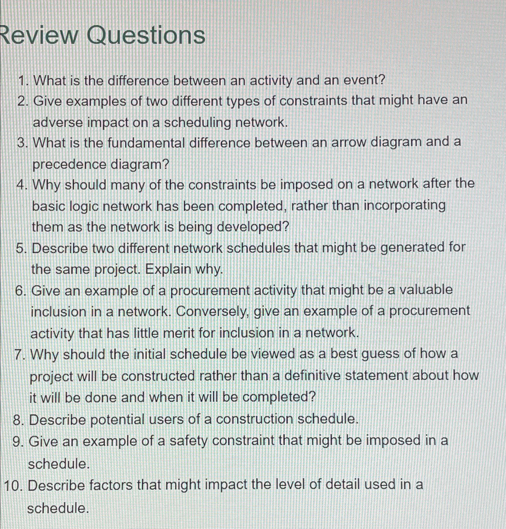 Solved Review QuestionsWhat is the difference between an | Chegg.com