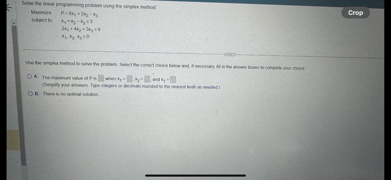 Solved Solve the linear programming problem using the | Chegg.com