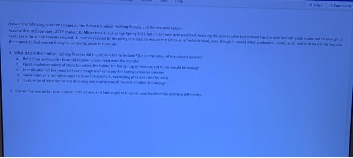 Anwer the following questions based on the General | Chegg.com Anwer the following questions based on the General | Chegg.com
