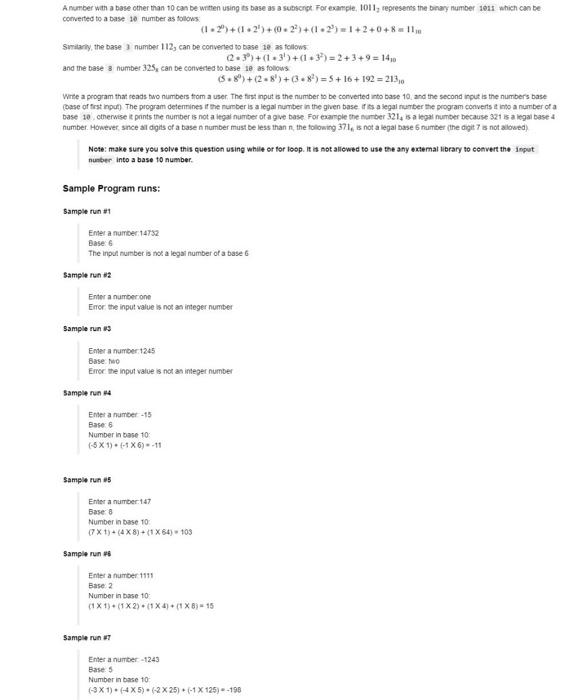 Solved don't use any functions other than loops( while, for) | Chegg.com