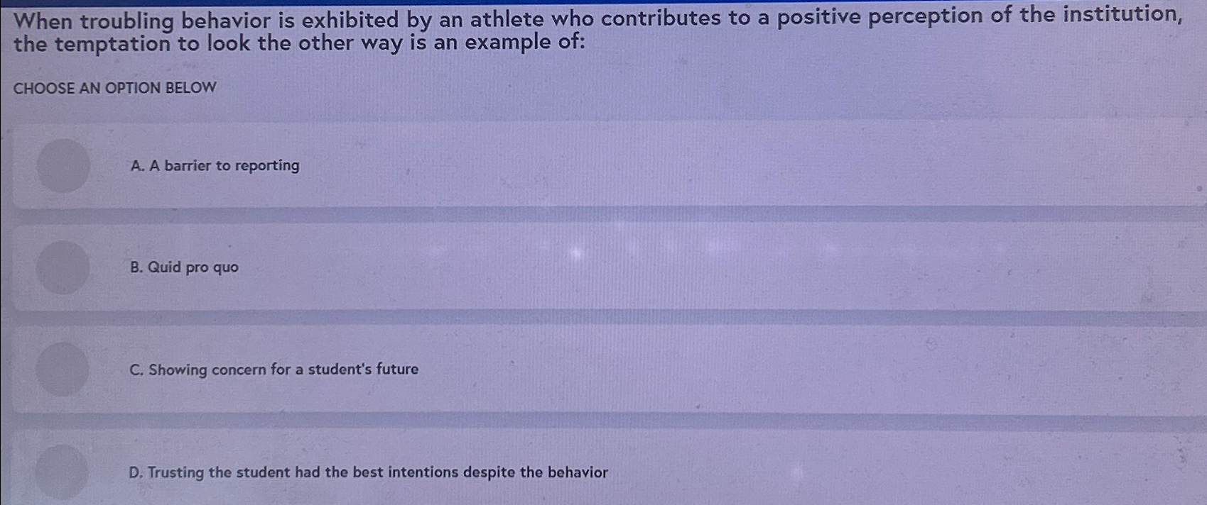 Solved When troubling behavior is exhibited by an athlete | Chegg.com