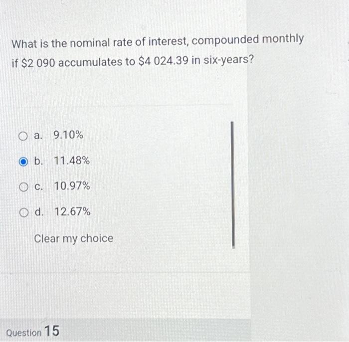 Solved What is the nominal rate of interest, compounded | Chegg.com
