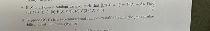 Solved If x ﻿is a Poisson random variable such that )=(1. | Chegg.com