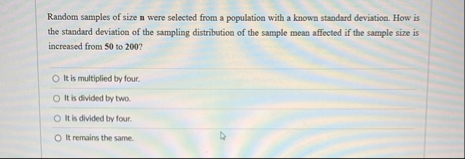 Solved Random samples of size n ﻿were selected from a | Chegg.com