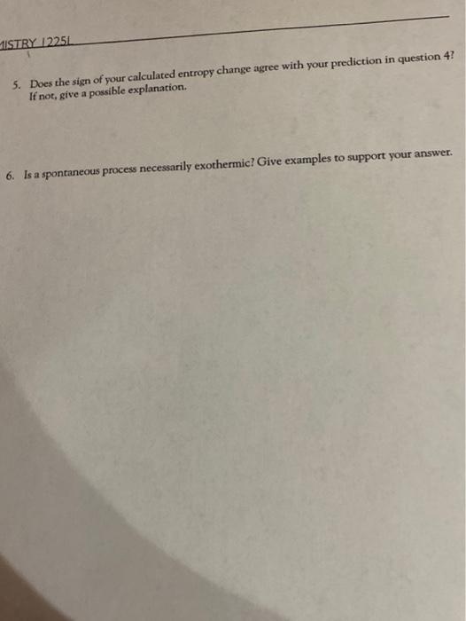 Solved POSTLAB Estimating Entropy for the Dissolution of a | Chegg.com
