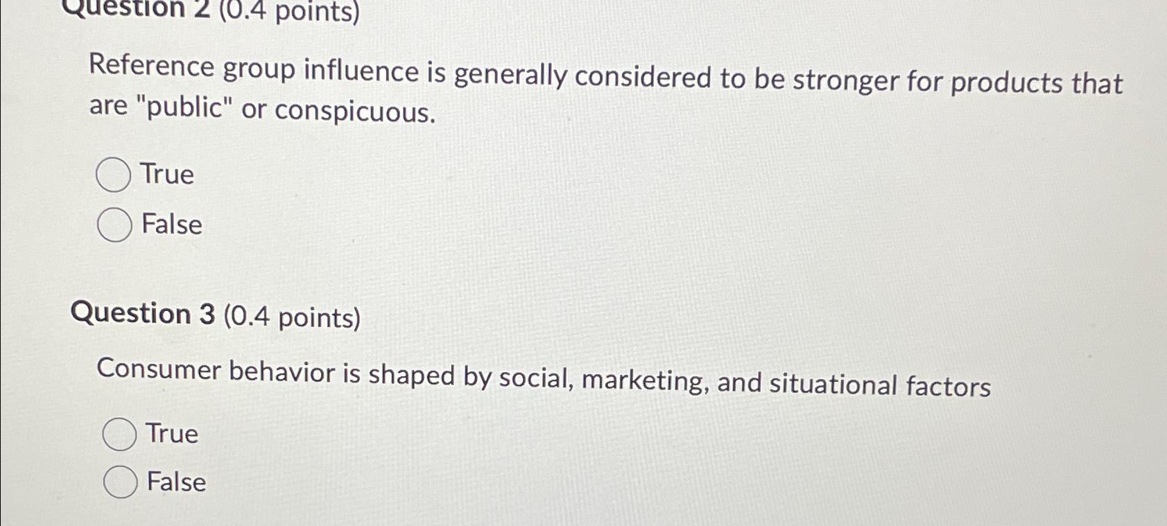 Solved Reference group influence is generally considered to | Chegg.com