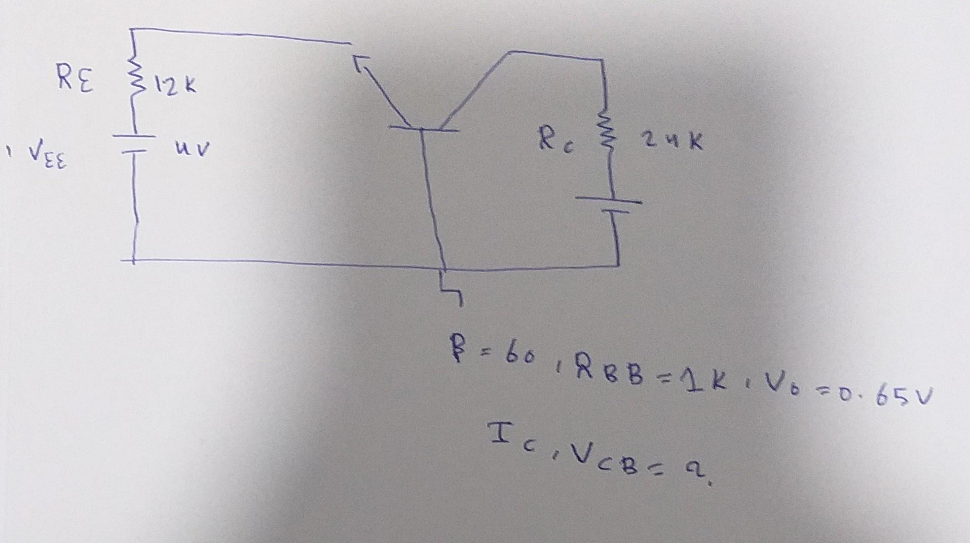 Solved β=60,RBB=1k,V0=0.65 V | Chegg.com