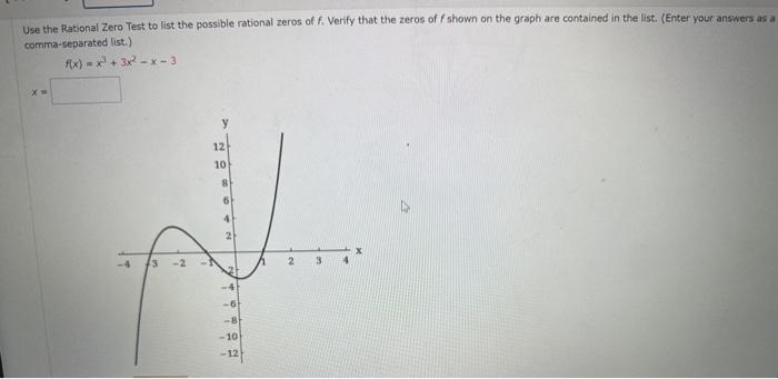Solved Use the Rational Zero Test to list the possible | Chegg.com