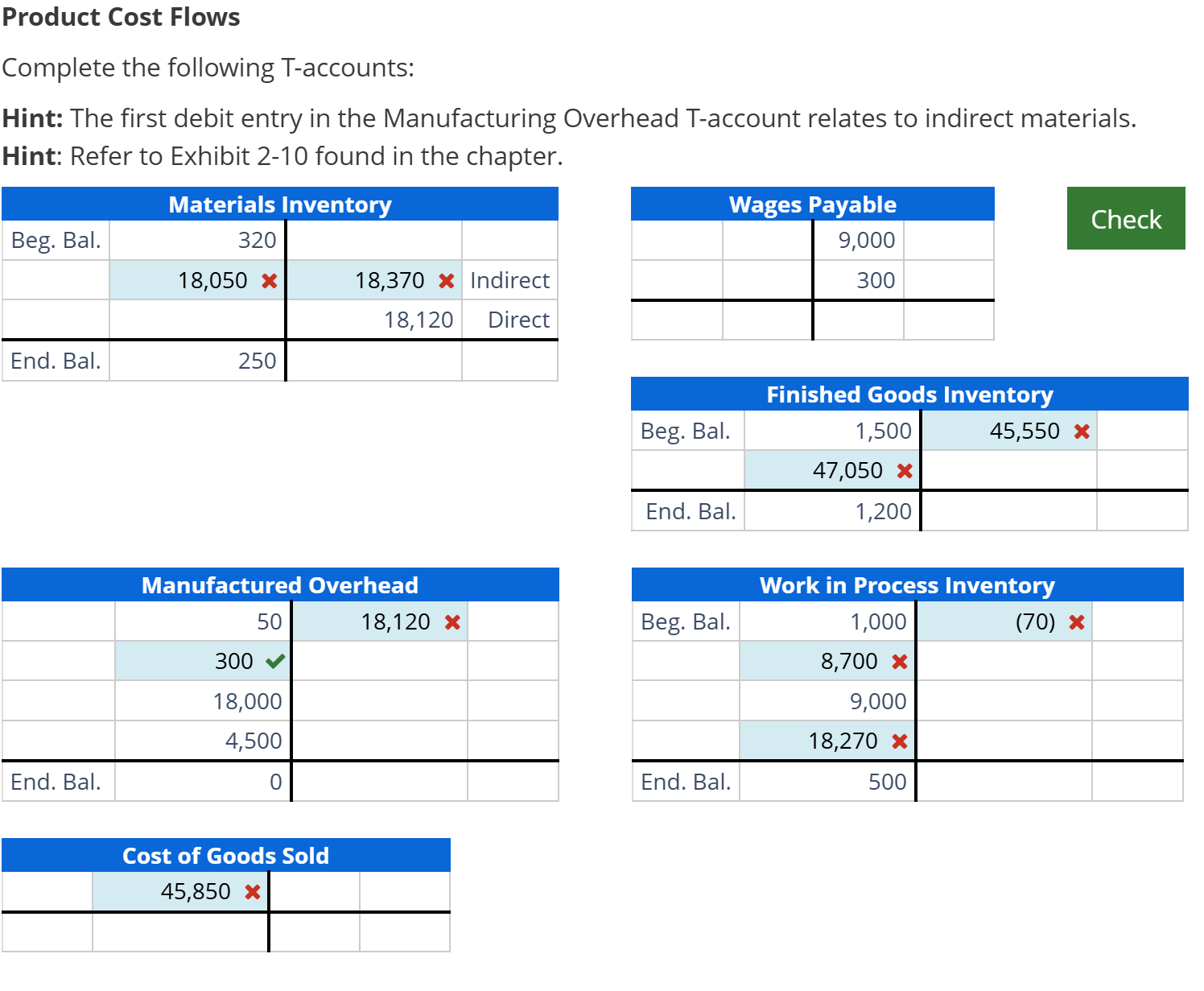 Product Cost FlowsComplete the following | Chegg.com