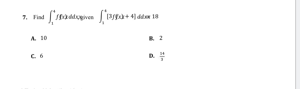 Solved Find ∫14f(x)dx, ﻿given | Chegg.com