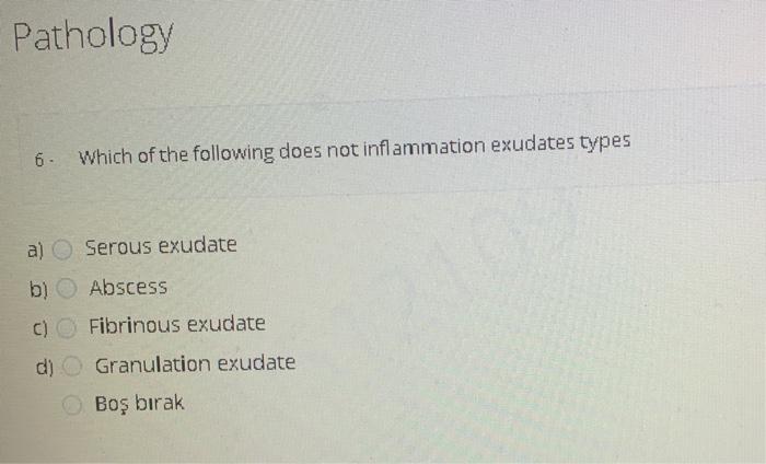 Solved Pathology Which of the following does not | Chegg.com