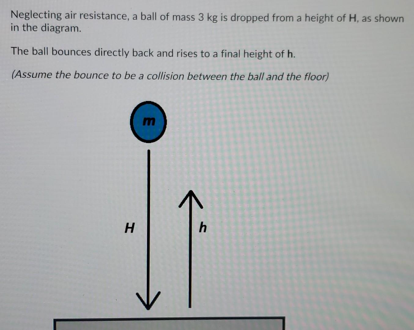 Solved Neglecting air resistance, a ball of mass 3 kg is | Chegg.com