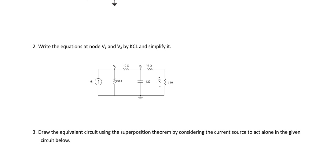 Solved Write the equations at node V1 ﻿and V2 ﻿by KCL ﻿and | Chegg.com