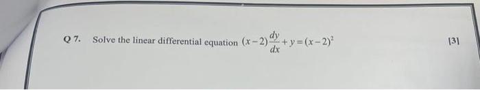 Solved 7. Solve the linear differential equation | Chegg.com Solved 7. Solve the linear differential equation | Chegg.com