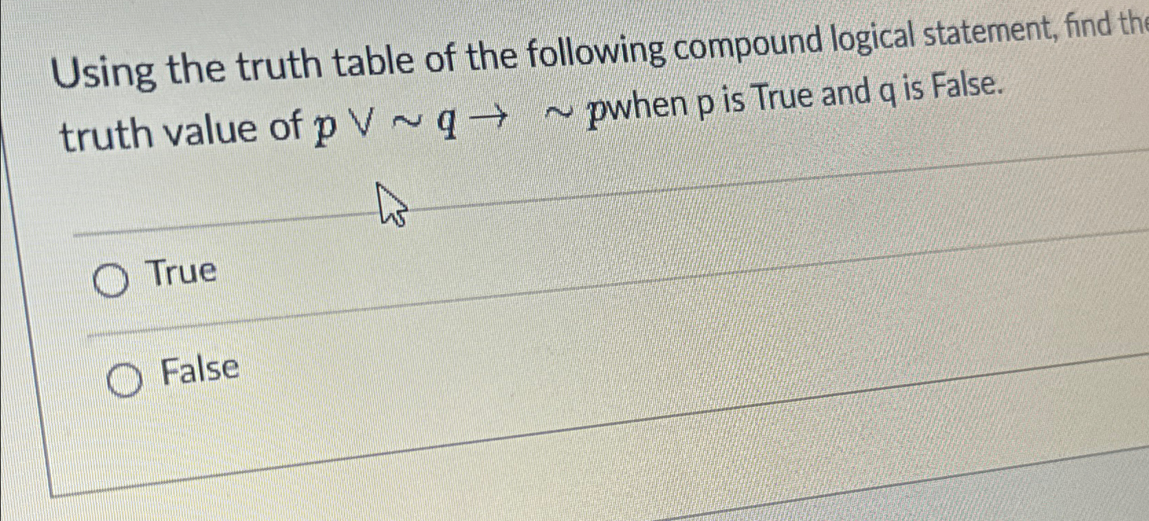 Solved Using the truth table of the following compound | Chegg.com