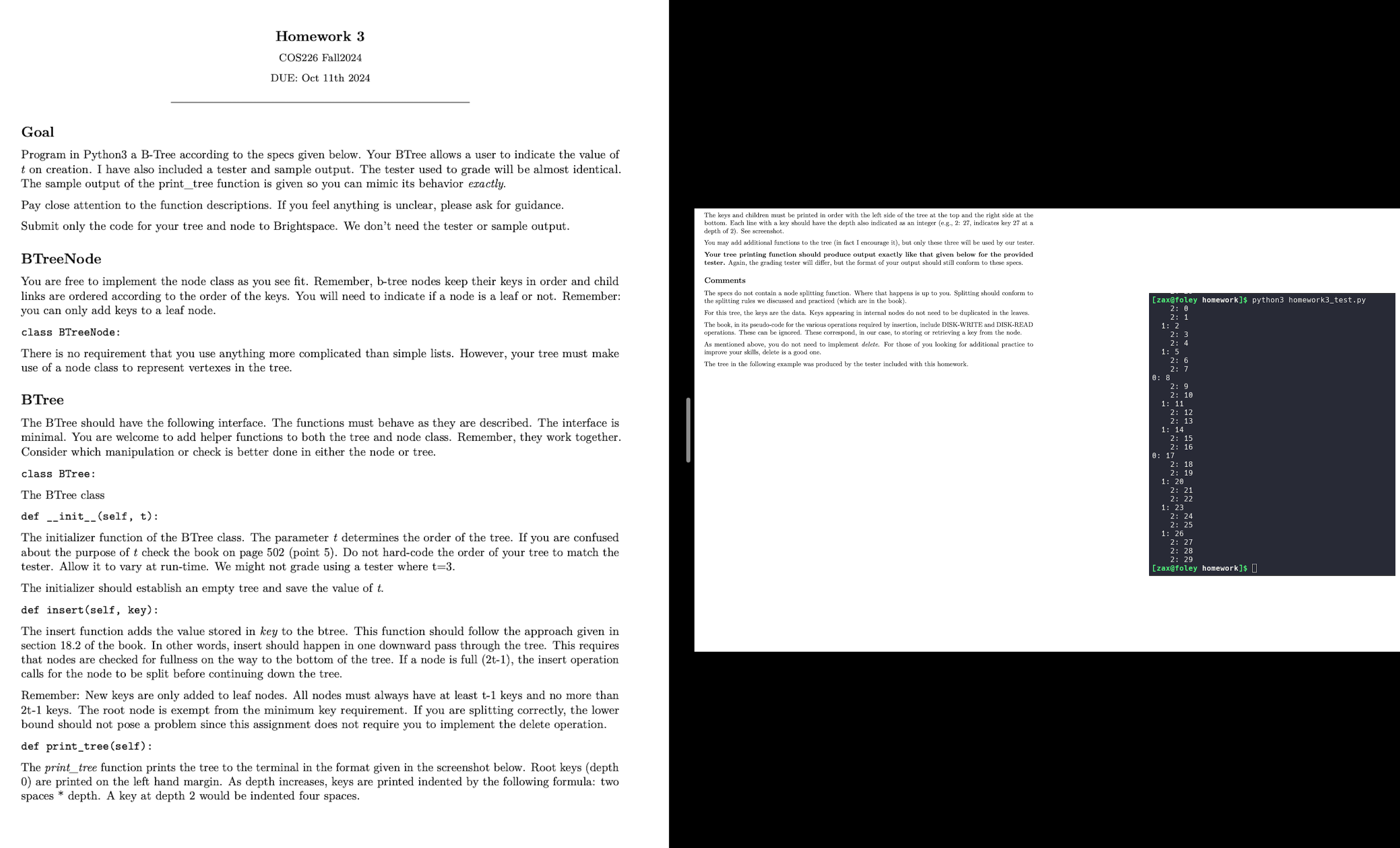 Solved GoalProgram in Python3 ﻿a B-Tree according to the | Chegg.com